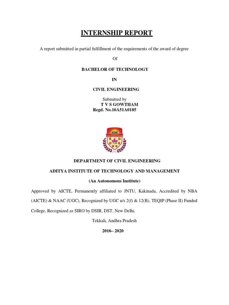 Internship Report Sample 5 | PDF | Concrete | Sand