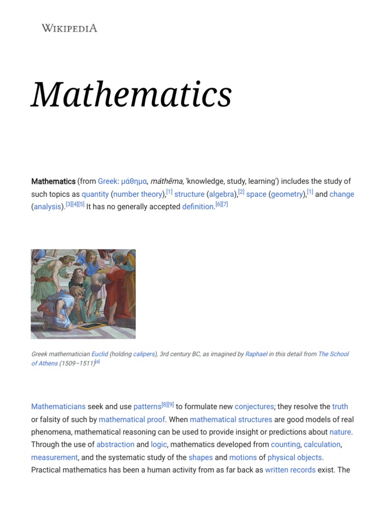 Mathematics - Wikipedia | PDF | Mathematics | Geometry