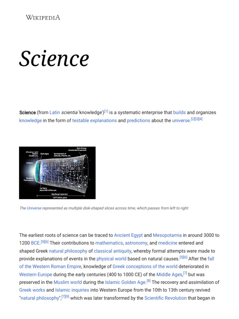 Science - Wikipedia | PDF | Science | Natural Sciences