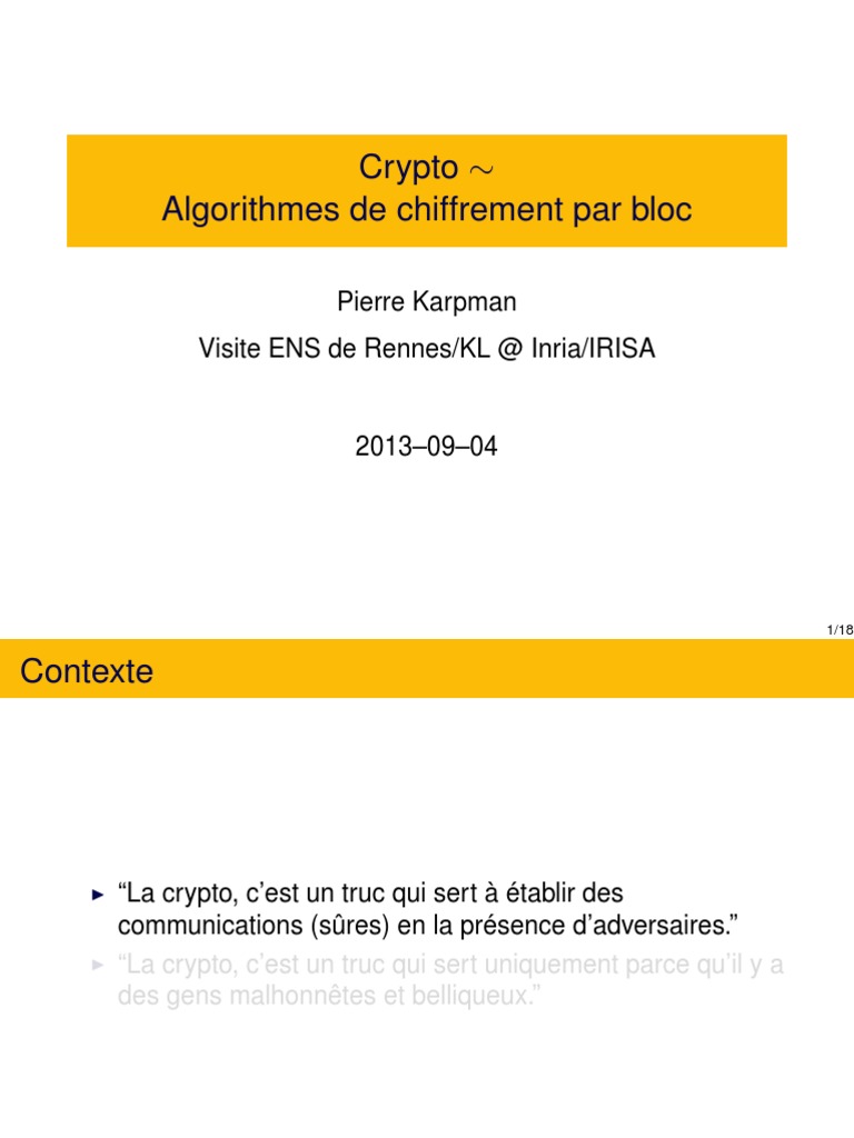 Cryptographie | PDF | Théorie de la complexité (informatique théorique) | Probabilité