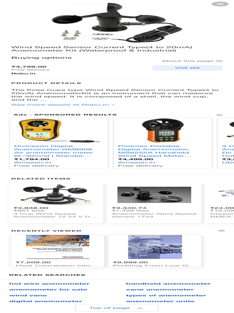 3 Cup Wind Speed Sensor Kit | PDF | Home & Garden | Technology ...