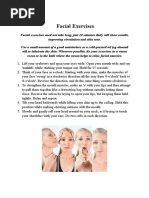 Facial Exercise Chart | PDF