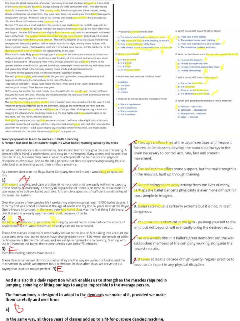 b2 Reading | PDF | Dances | Ballet