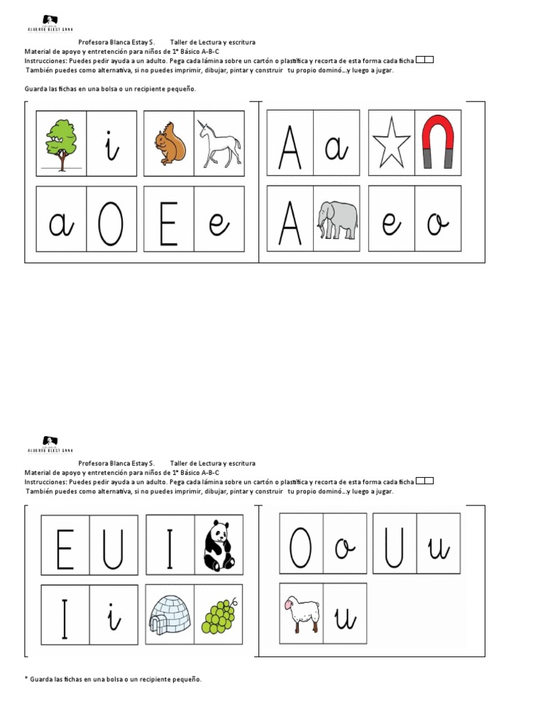 Guía Dominó de Vocales 1°a-B-C | PDF