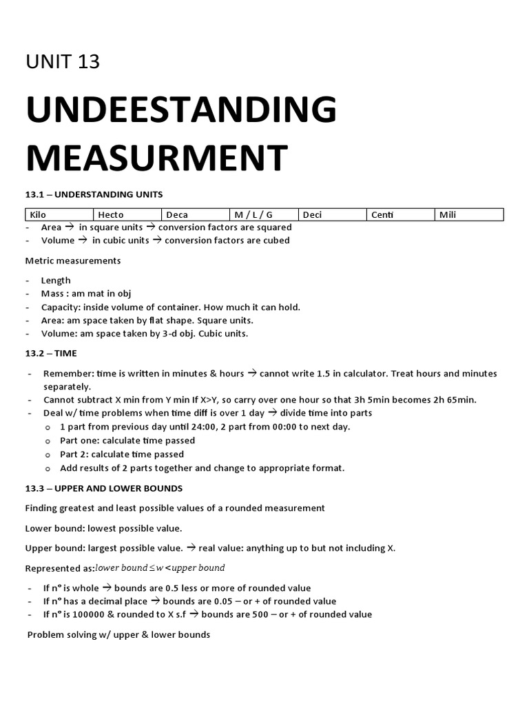 Unit 13 - Understanding Measurement | PDF | Significant Figures ...