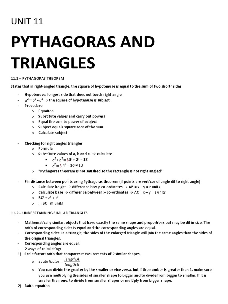 Pythagoras and Similar Triangles | PDF | Triangle | Area