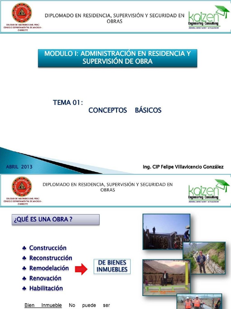 Modulo I Administracion en Residencia Supervision y Seguridad en Obras ...