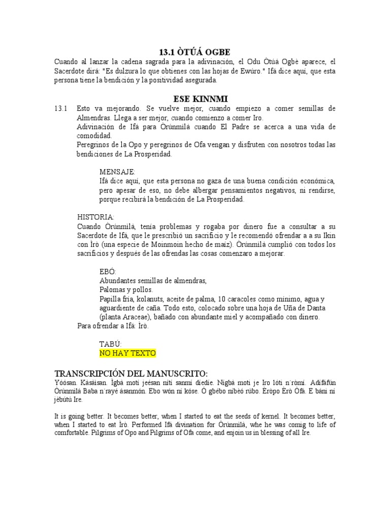 Capitulo 13. - Otua | PDF | Santeria | Religión étnica