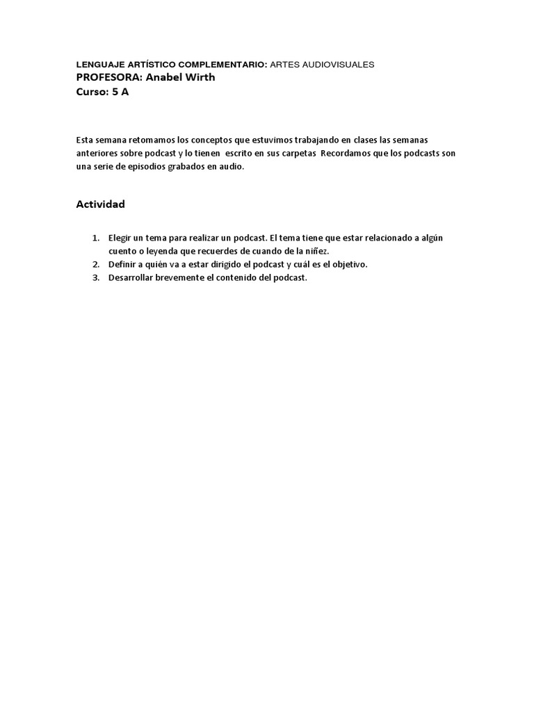 Lenguaje Artístico Complementario | PDF