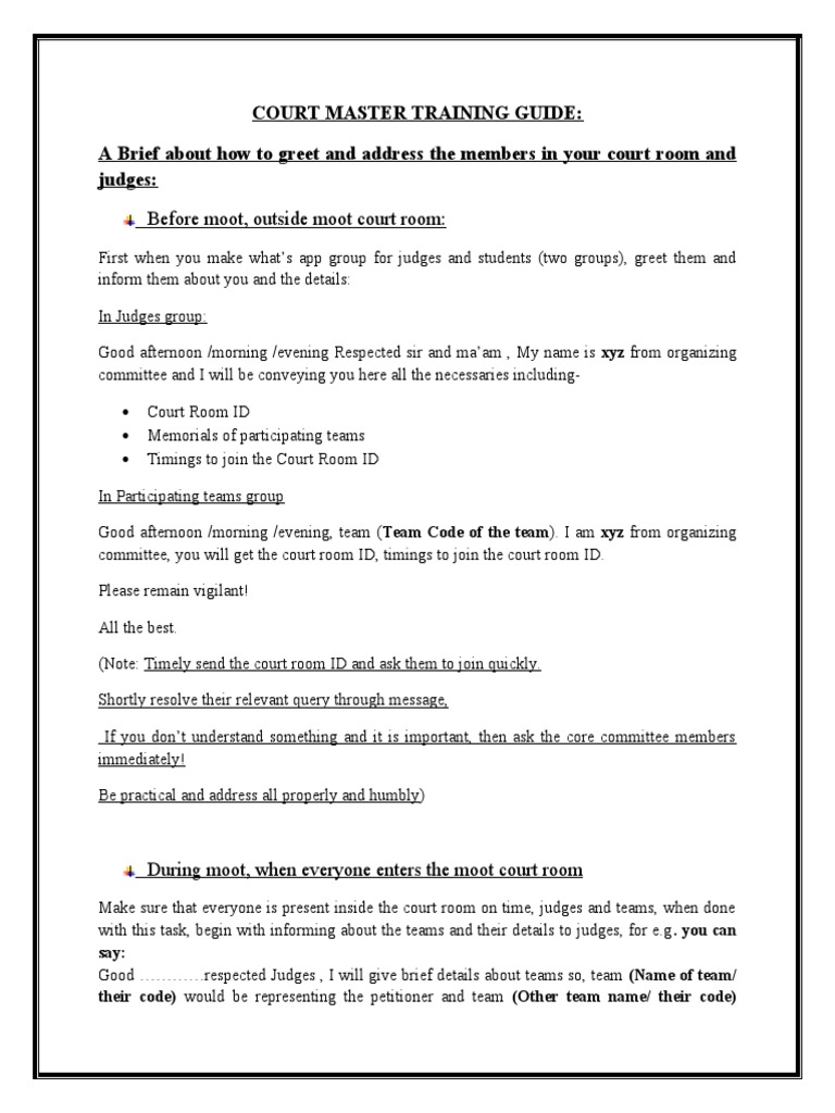 Court Master Guide | PDF | Justice | Crime & Violence