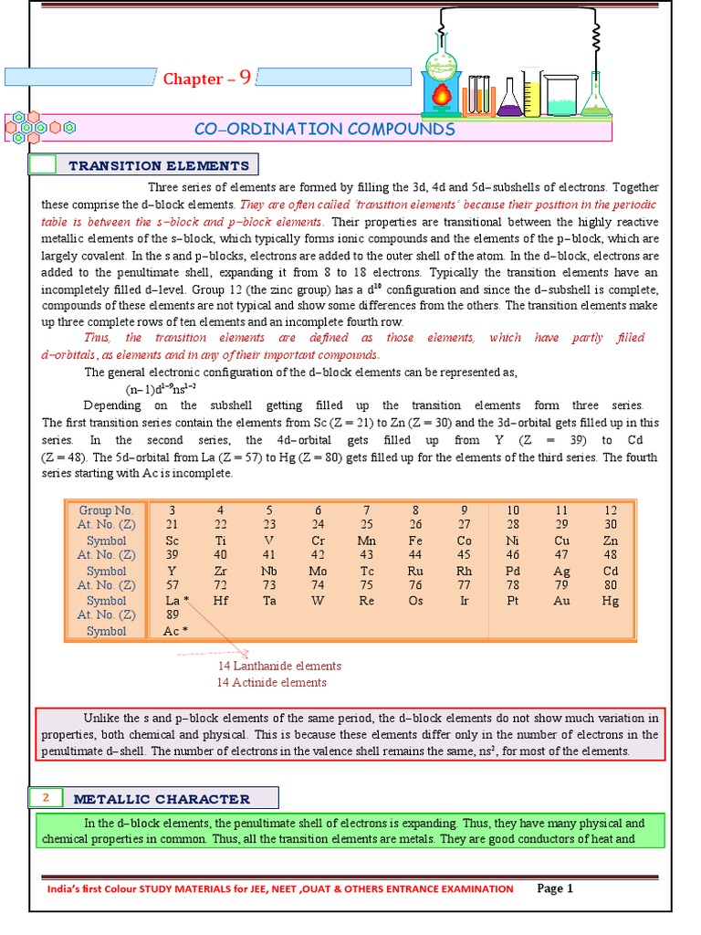 Coordination Compound | PDF | Transition Metals | Coordination Complex