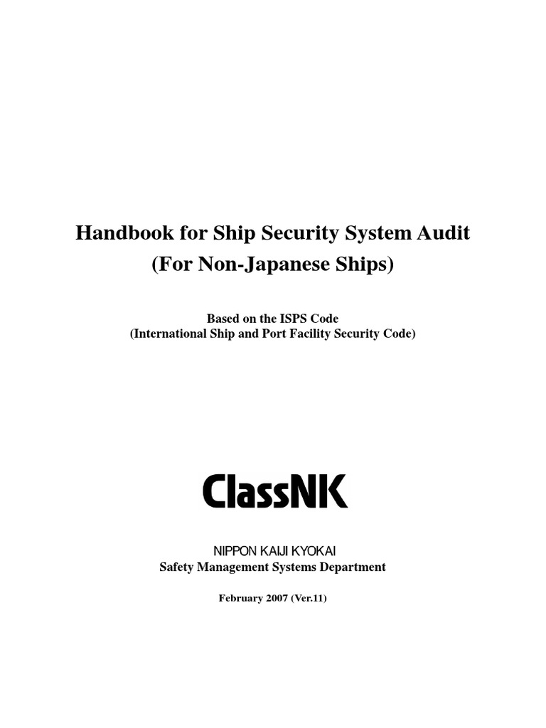 Ship Security System Audit Handbook | PDF | Audit | Shipping