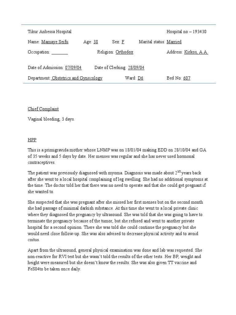 2.APH 2 To PP + Multiple Myoma + Preeclampsia | PDF | Pregnancy ...