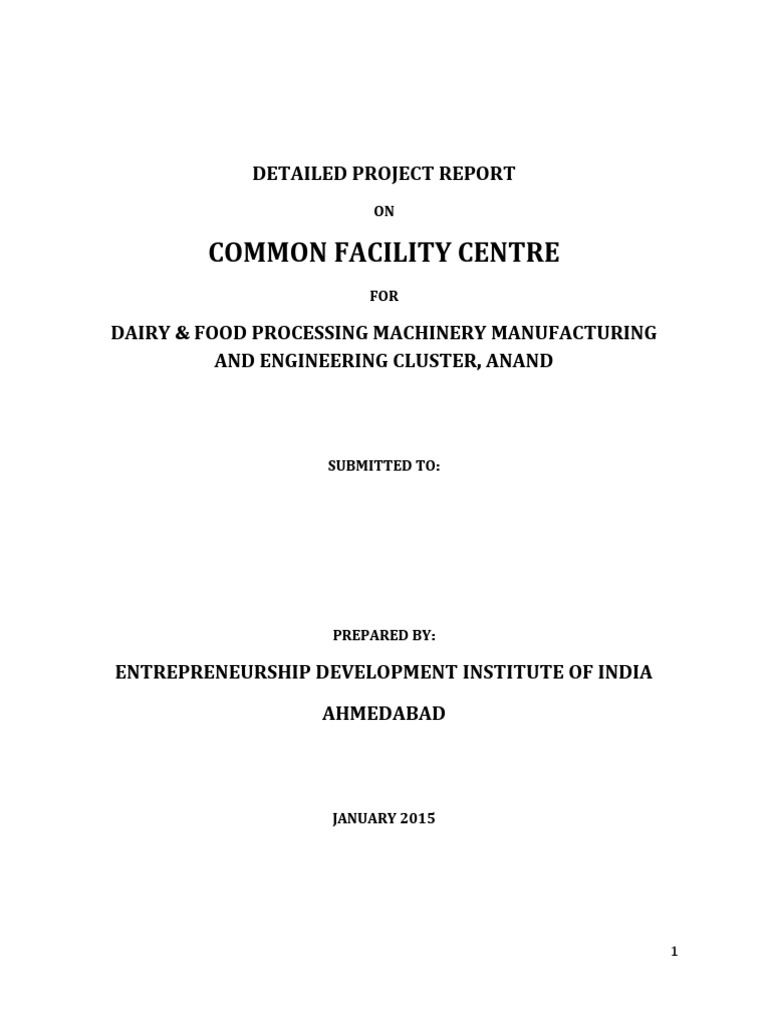 Draft DPR For Anand Dairy Cluster | PDF | Casting | Net Present Value