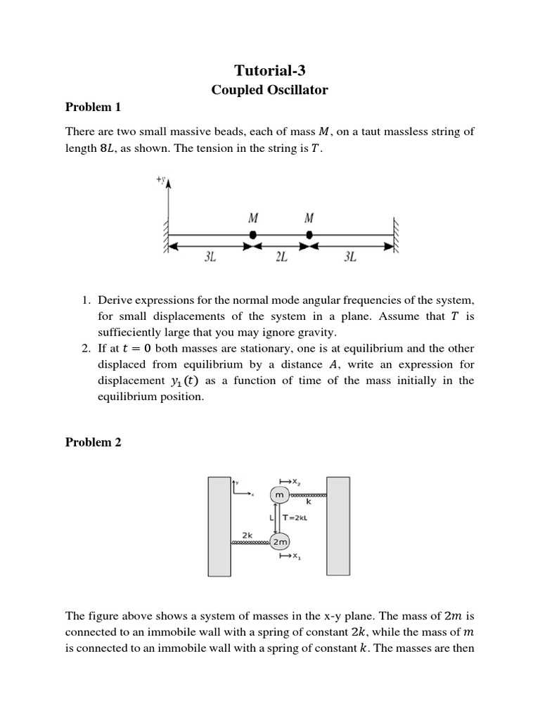 Coupled Oscillations Problems | PDF