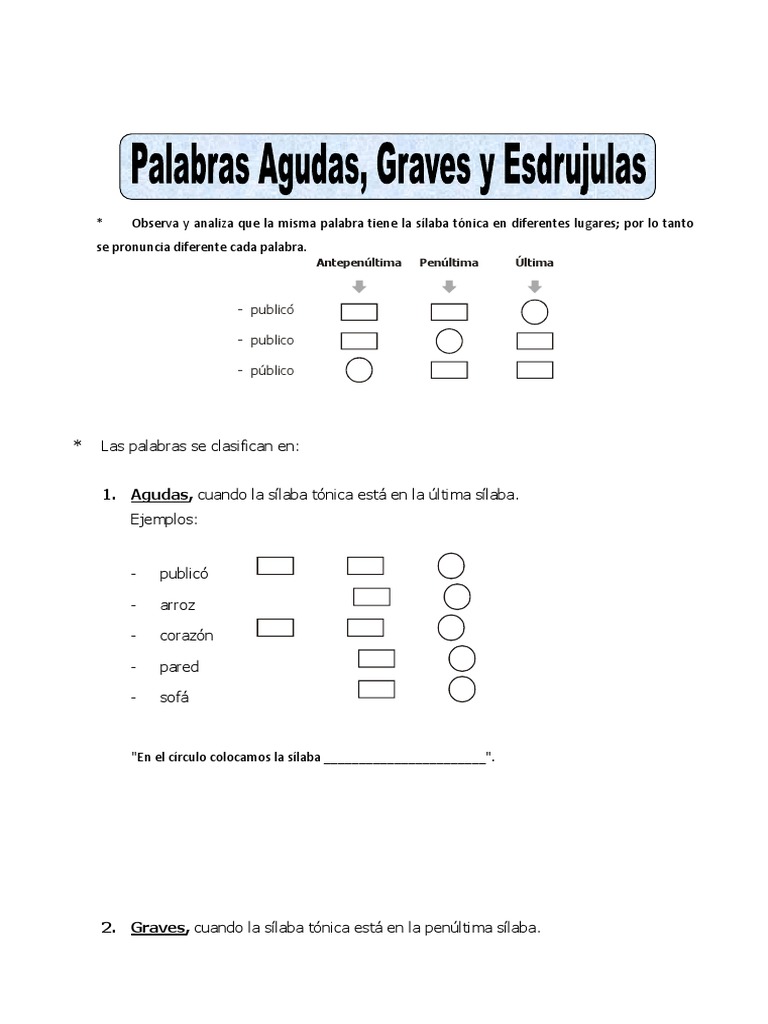 Agudas - Graves y Esdrújulas | PDF