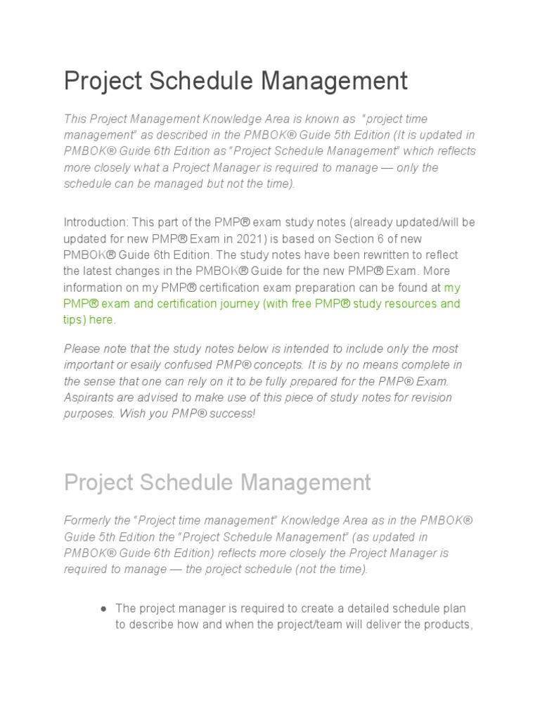 Project Schedule Management | PDF | Project Management | Standard Deviation
