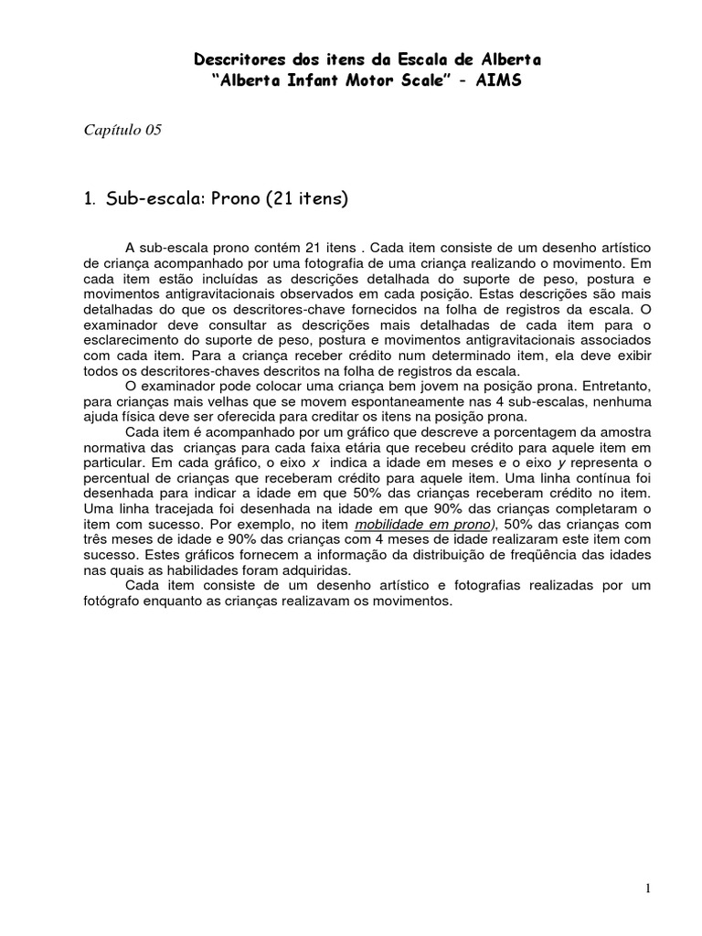 Escala AIMS - Manual | Download grátis PDF | Coluna vertebral | Joelho