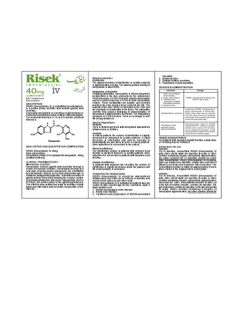 Omeprazole IV: Clinical Guide | PDF | Pharmacology | Drugs