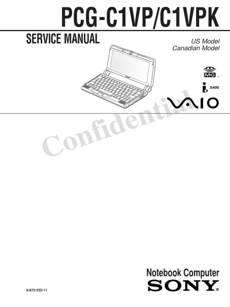 Service Manual: Pcg-C1Vp/C1Vpk | Download Free PDF | Electrical Wiring ...