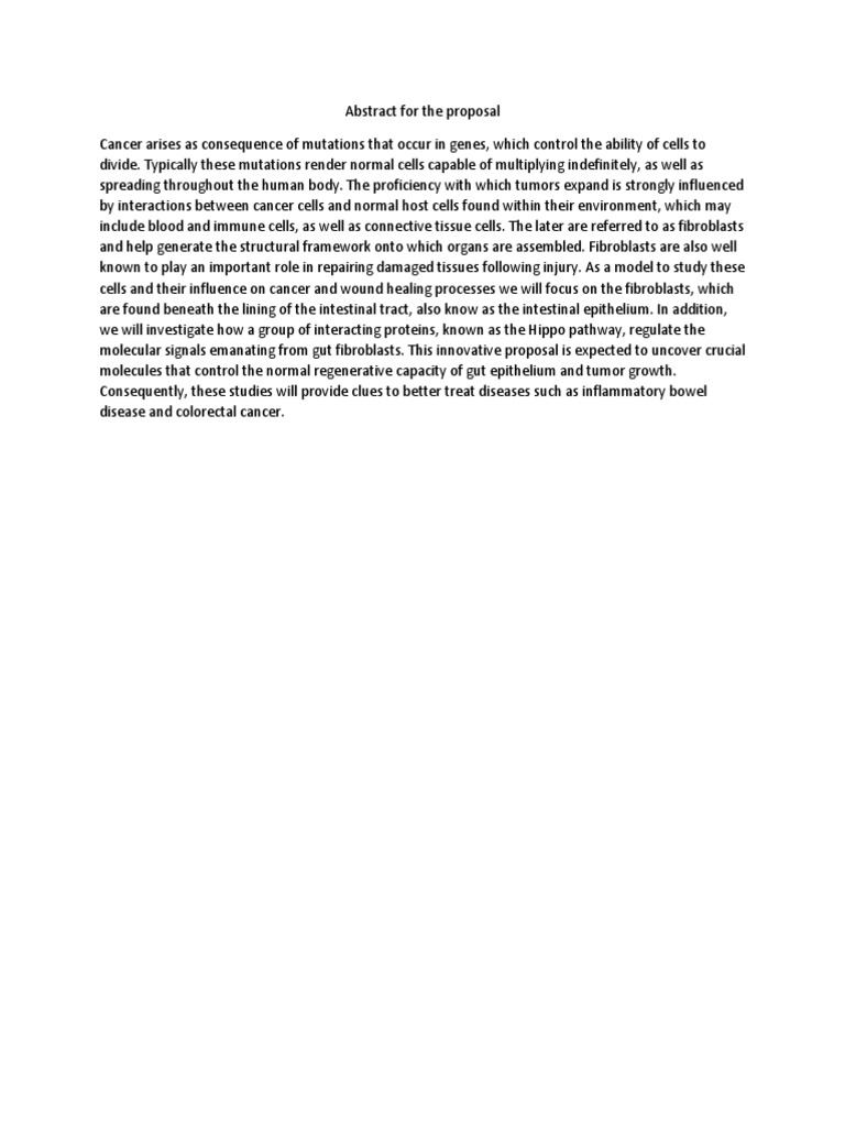 Abstract For The Proposal | PDF