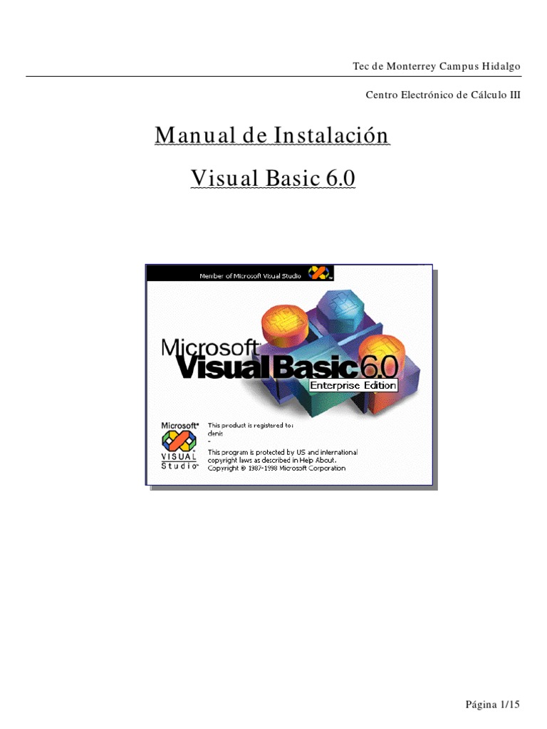 Manual de Instalacin de Visual Basic | PDF | Microsoft Visual Studio | Básico