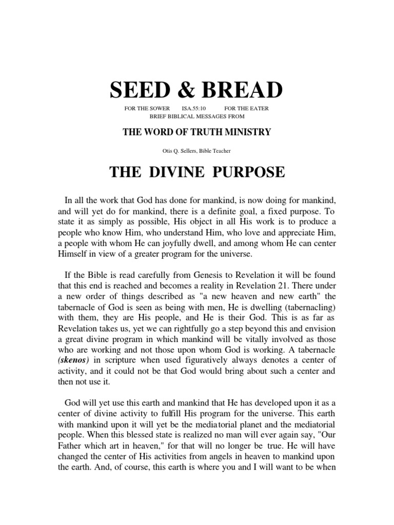 SB026 - The Divine Purpose | PDF | Gospel Of John | Logos (Christianity)