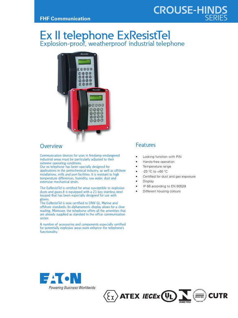 Ex Ii Telephone Exresisttel: Explosion-Proof, Weatherproof Industrial ...