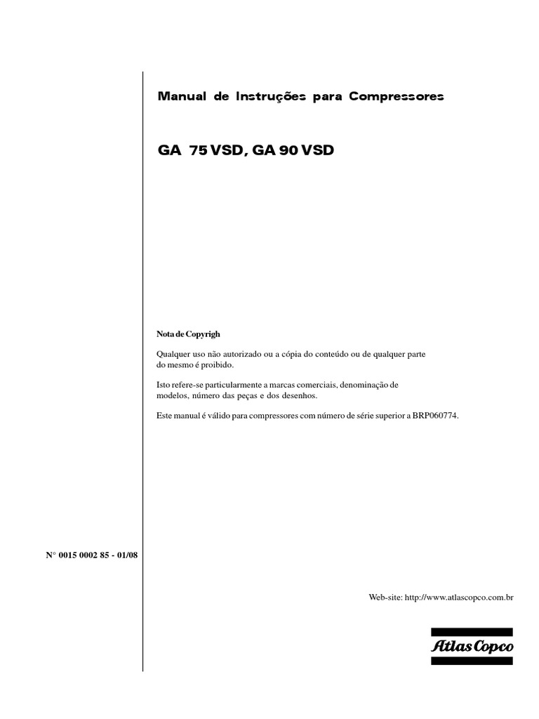 Manual de Instrucoes GA 75-90 VSD | PDF