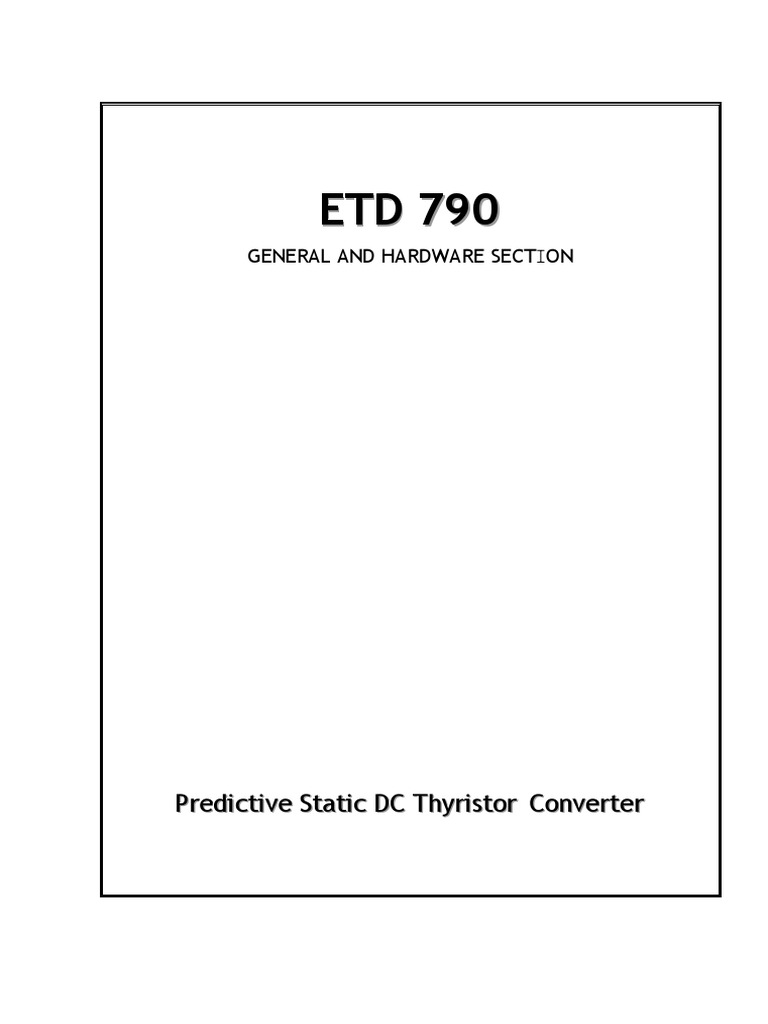 Hardware Manual 790 DC Drive - (Final) | PDF | Power Supply | Electric ...