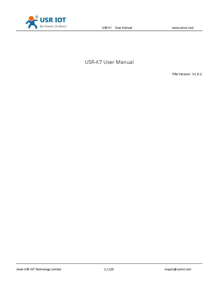USR K7 User Mannual V1.0.1 | PDF | Port (Computer Networking) | Ip Address