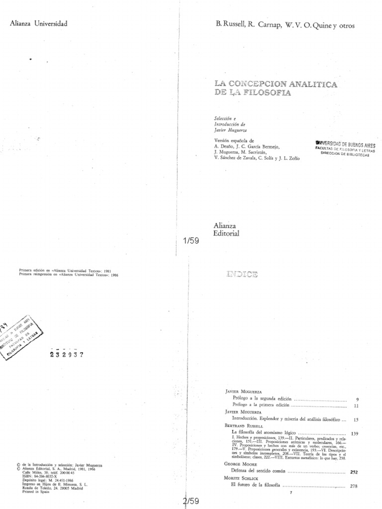 Russell - La Filosofía Del Atomismo Lógico | PDF