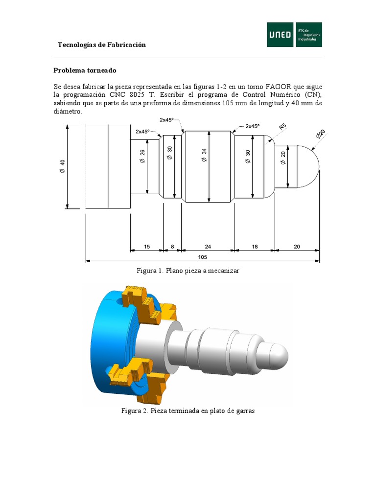 Ejercicio CNC Torno | PDF