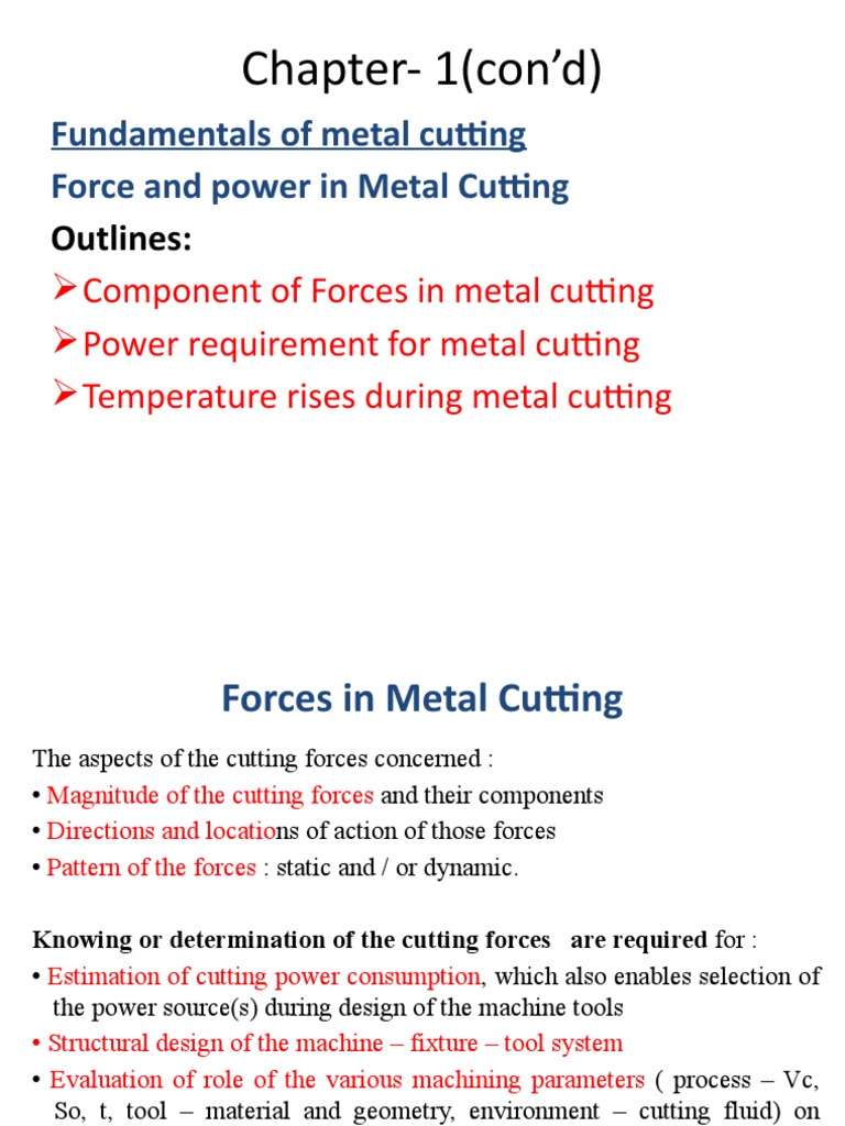 Cutting Forces in Metal Machining | PDF | Force | Friction