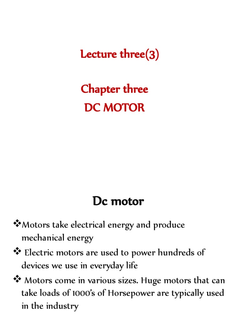 DC Motor Lecture 3 | PDF | Electric Motor | Power (Physics)