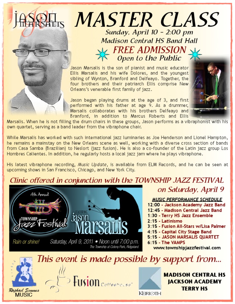 Master Class Flyer | PDF | Jazz | American Popular Music