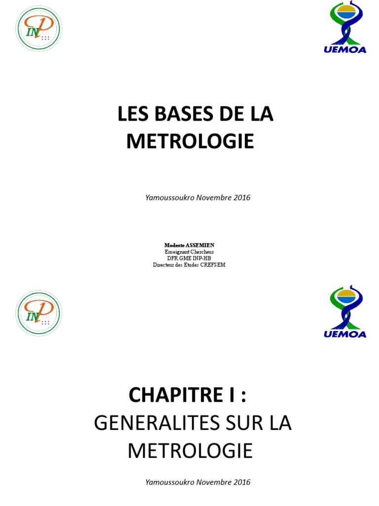 1 - Qu'Est Ce Que La Métrologie Cours | PDF | Métrologie | Calibrage