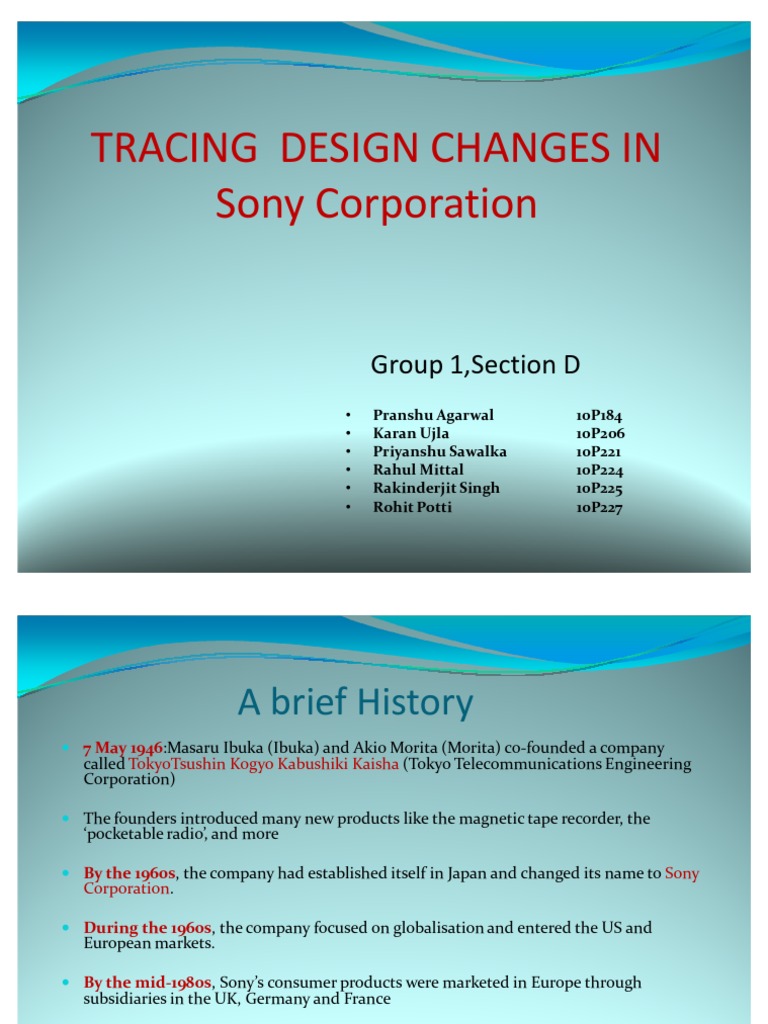 Sony | PDF | Sony | Economies