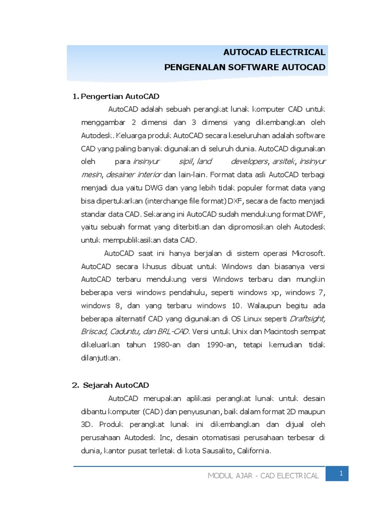 Pengenalan Software AutoCAD | PDF