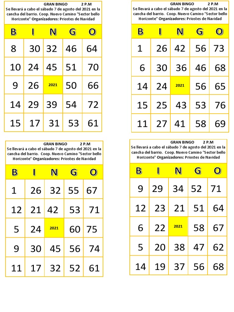 Tabla Bingo | PDF