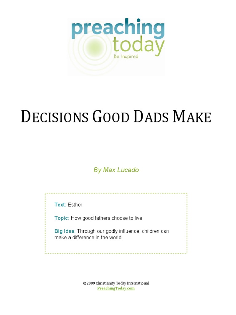 Decisions Good Dads Make | PDF | Book Of Esther | Esther