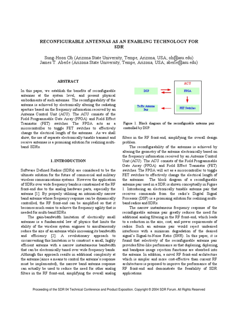 SDSR | Software Defined Radio | Antenna (Radio)
