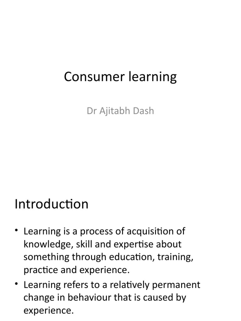 Understanding Consumer Learning A Comparison Of Behavioral And