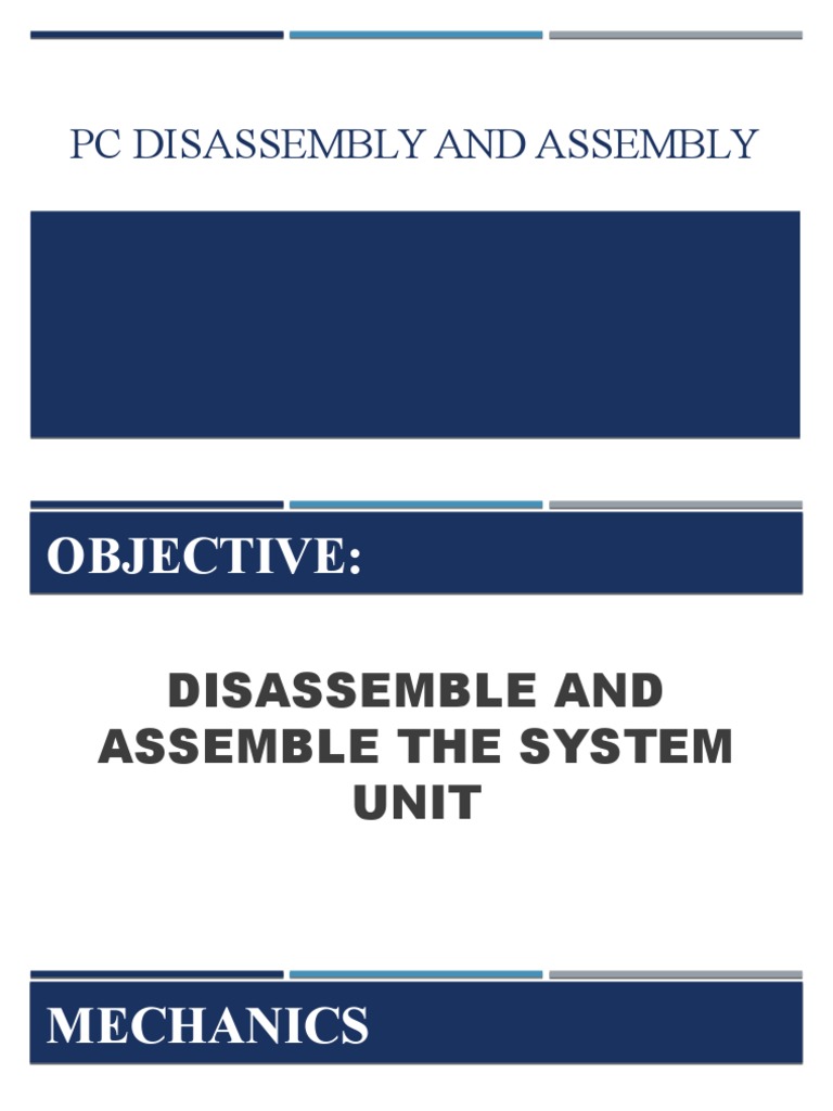 Activity On PC Disassembly and Assembly | PDF