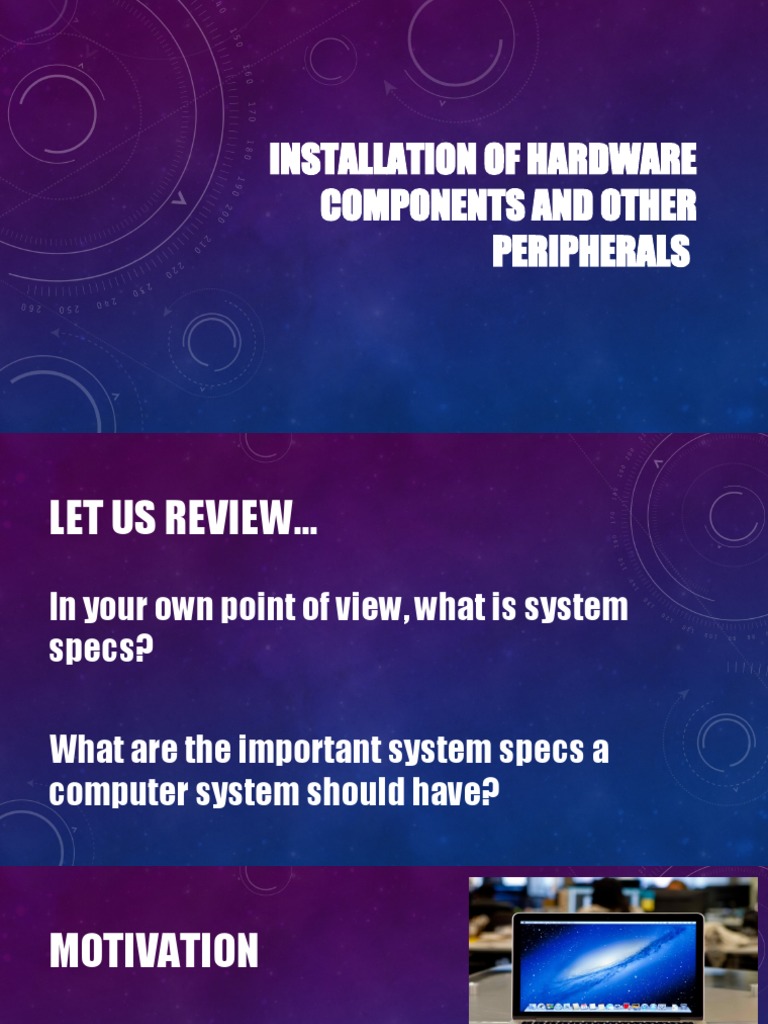 Installation of Hardware Components and Other Peripherals | PDF | Personal Computers | Random ...