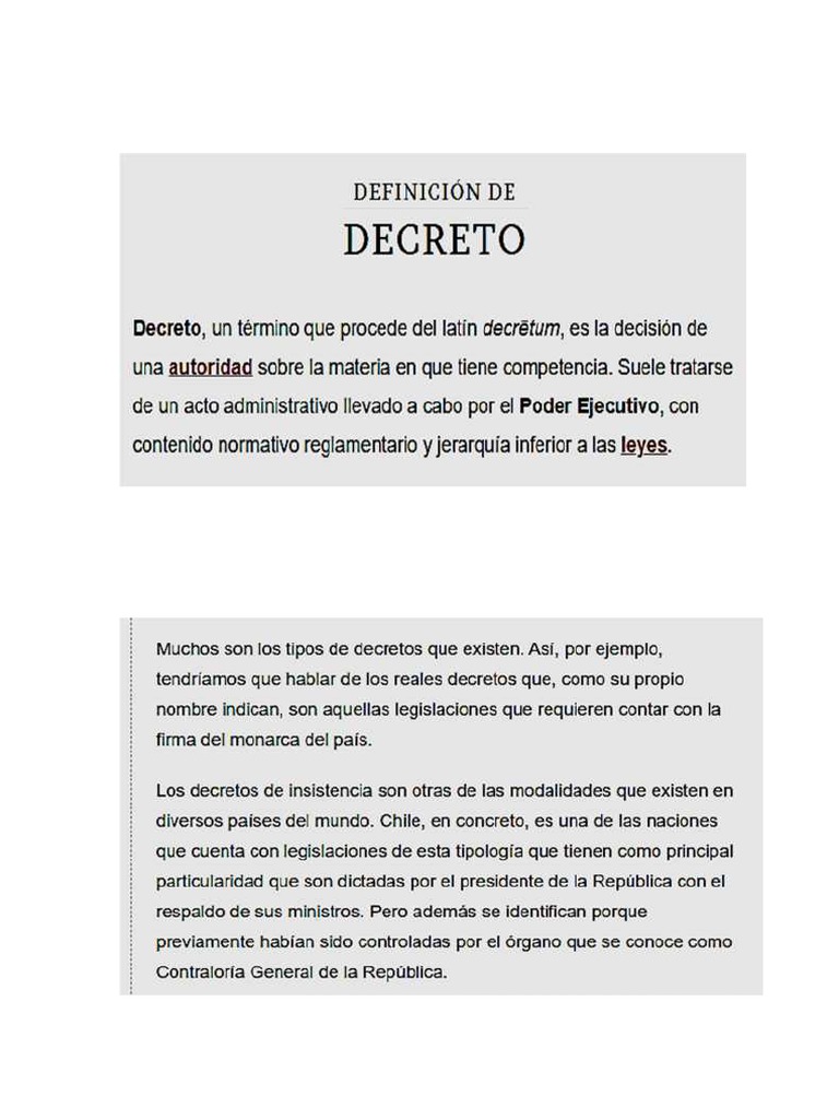Unidad1 1 6 Decreto Definicion Ejemplos | PDF