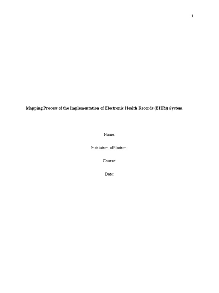 Mapping Process of The Implementation of Electronic Health Records ...