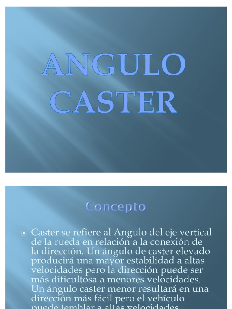 Angulo Caster | Descargar gratis PDF | Eje | Vehículo de motor