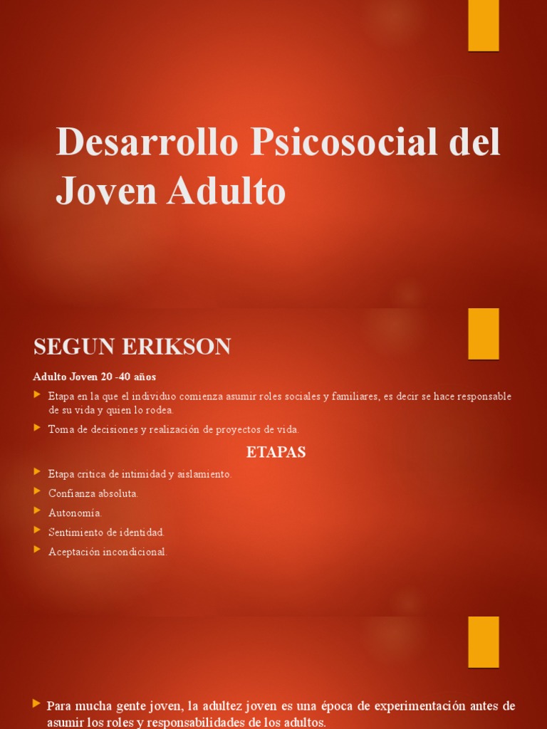 Desarrollo Psicosocial Del Joven Adulto | PDF | Adultos | Ciencias del comportamiento
