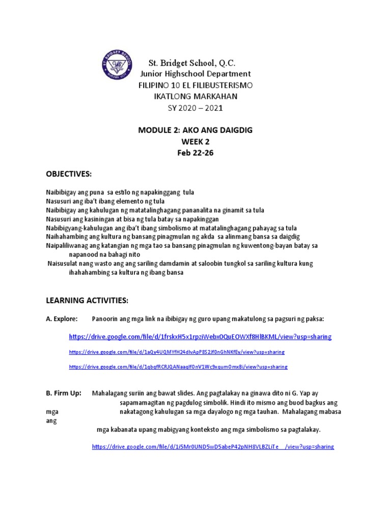 Fil10 Module 2 Ako Ang Daigdig | PDF